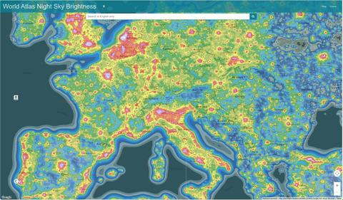 Light Pollution Map interactive map | Jesus Iniesta